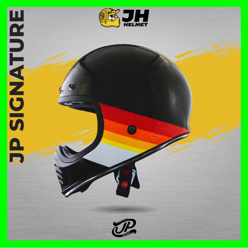 Jual Helm JP Signature Motif SG02 Rainbow Black Glossy | Helm Cakil ...