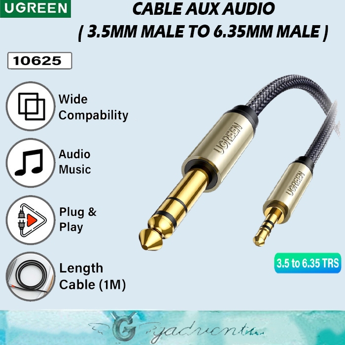 Jual UGREEN Kabel Audio Aux 6.5mm Speaker Amplifier Gitar To 3.5mm Male Mp3 Laptop Handphone ...