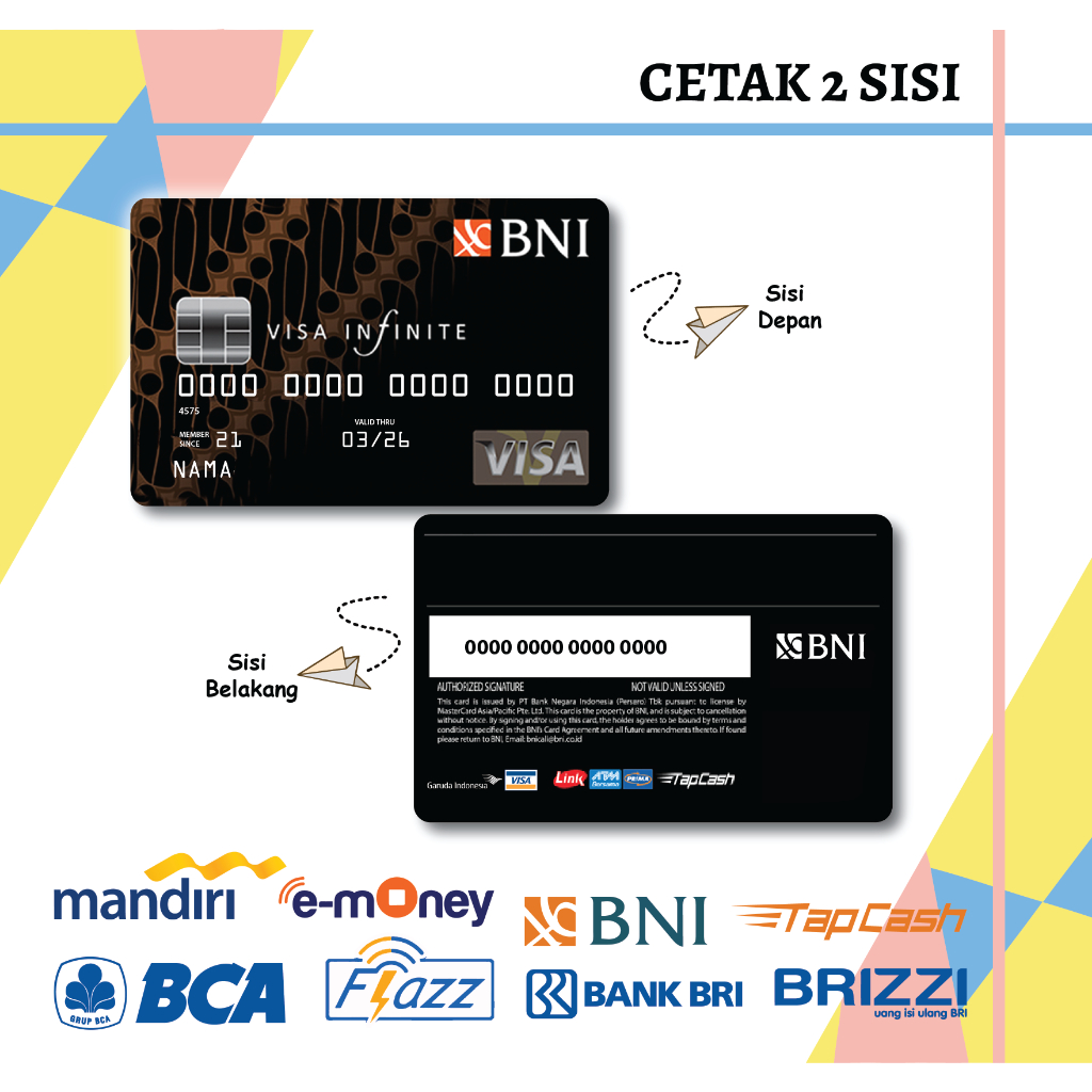 Jual KARTU EMONEY DEBIT CARD BNI VISA INFINITE MANDIRI FLAZZ BCA GEN 2 ...