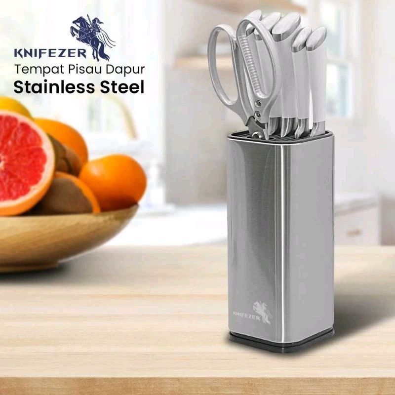 Jual KNIFEZER Tempat Piso Dapur Stand Knife Holder Stainless Steel ...
