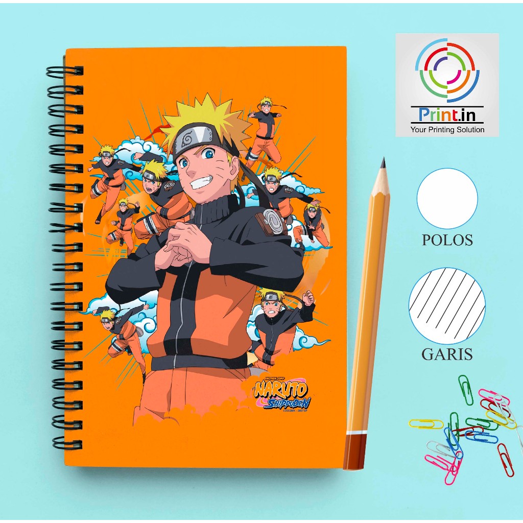Jual Notebook Spiral Naruto, Sasuke, Sakura, Kakashi A5 GARIS/POLOS ...
