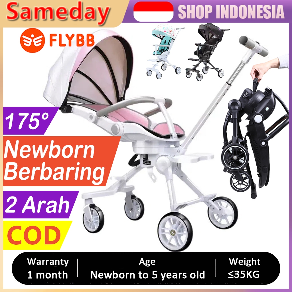 Jual FLYBB Baby Magic Stroller 180 Rotating Kids Stroller Two Way Magic ...