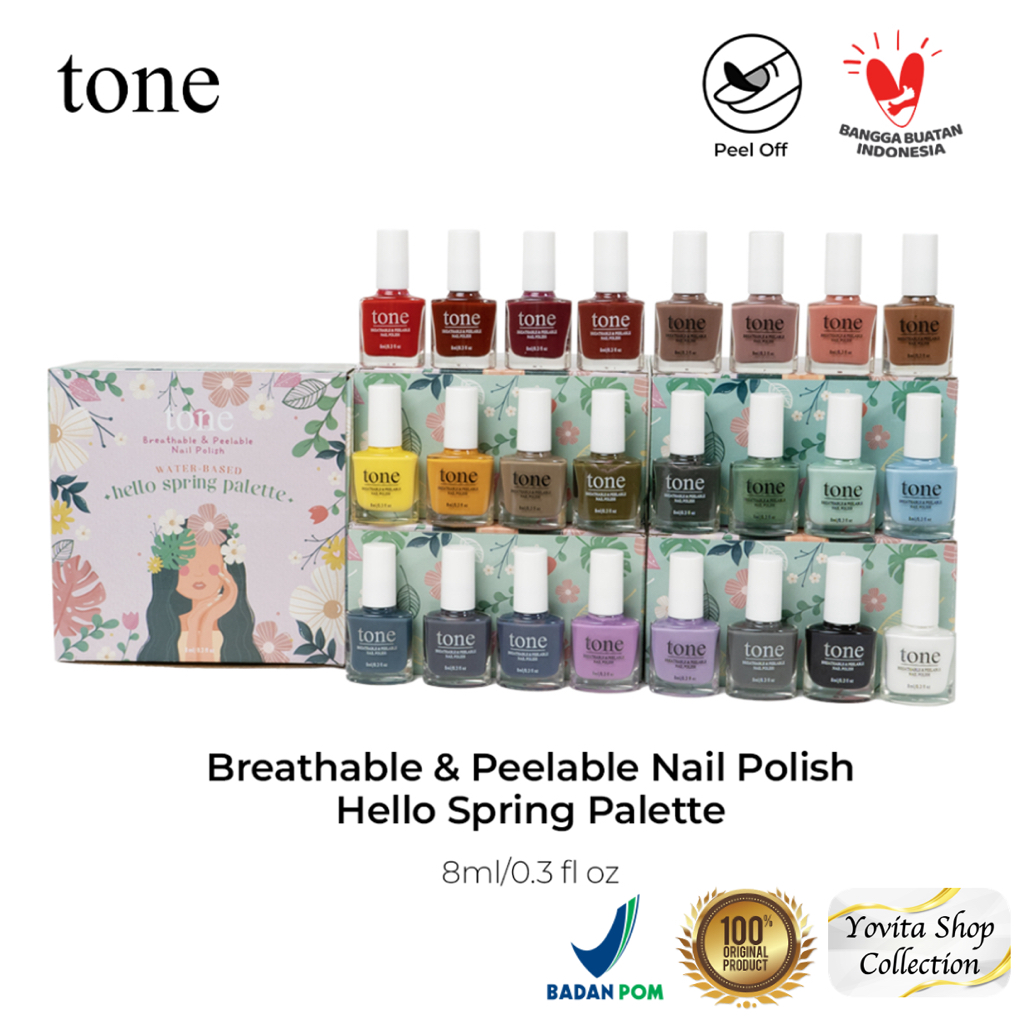 Jual Kutek Tone Peel Off Spring Palette Series Halal 8ml | Tone Nail ...