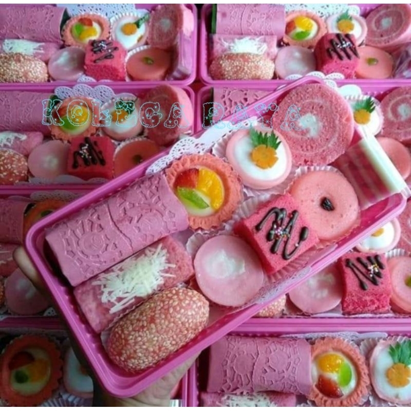 Jual Mika Kue Brownies M Warna Coklat Ivory Pink ISI +/-50PCS Alas dan ...