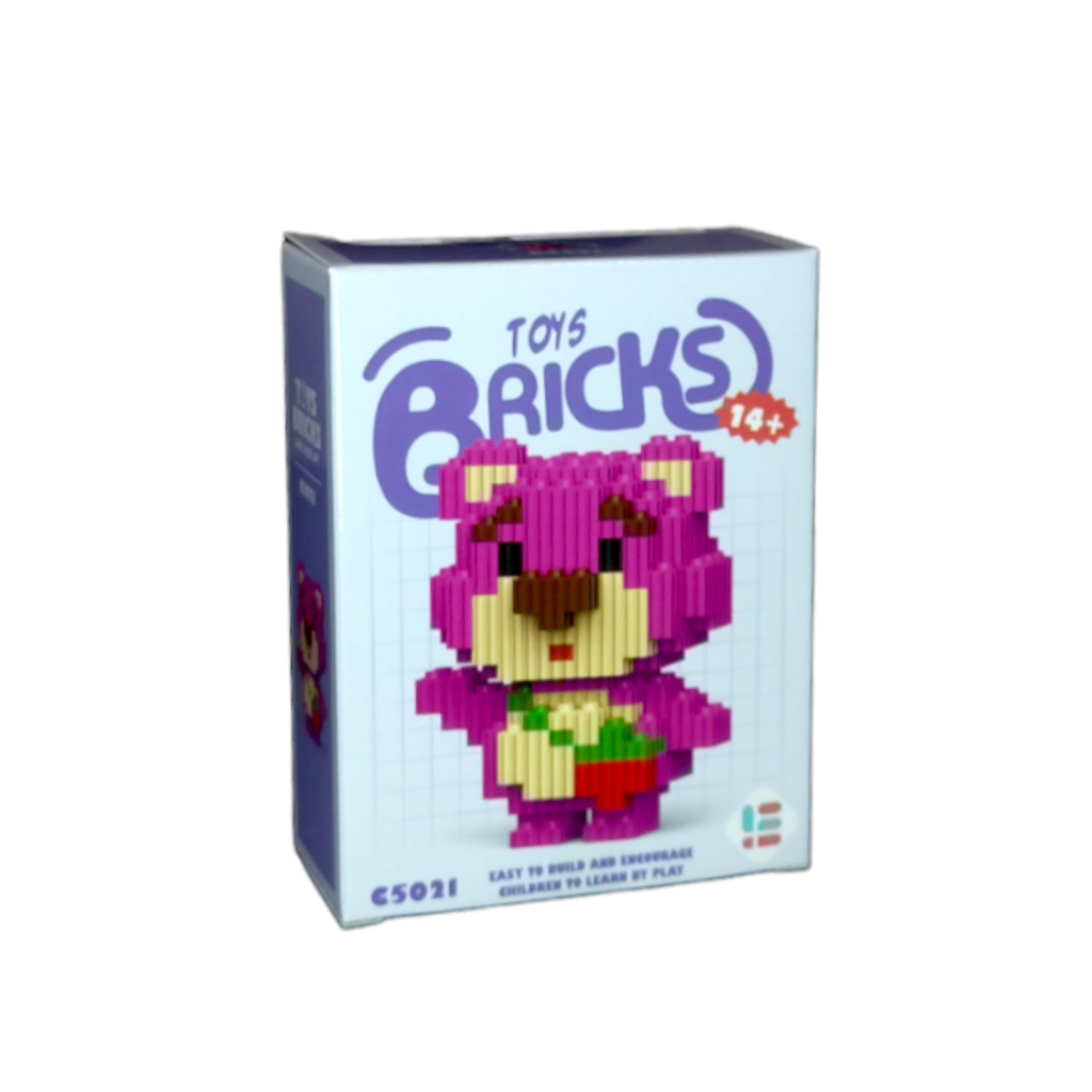Jual Mainan Susun Balok Brick Lotso strawberry bear Bricks series ...