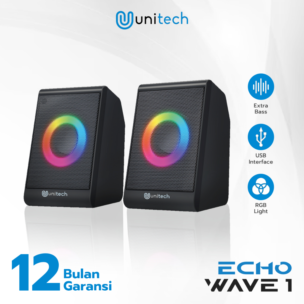 Jual Speaker Desktop Kabel Multimedia Unitech Echo Wave Series - Speaker Komputer Laptop PC Aux ...