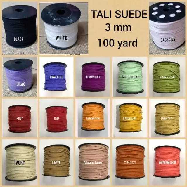 Jual 1 ROLL ( 100 YARD ) - TALI SUEDE WARNA | 3MM | Shopee Indonesia