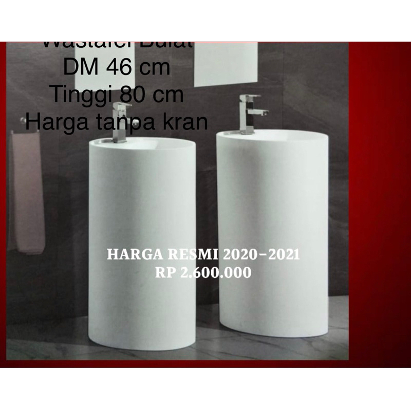 Jual Wastafel Standing Bulat Marble PUtih | Shopee Indonesia