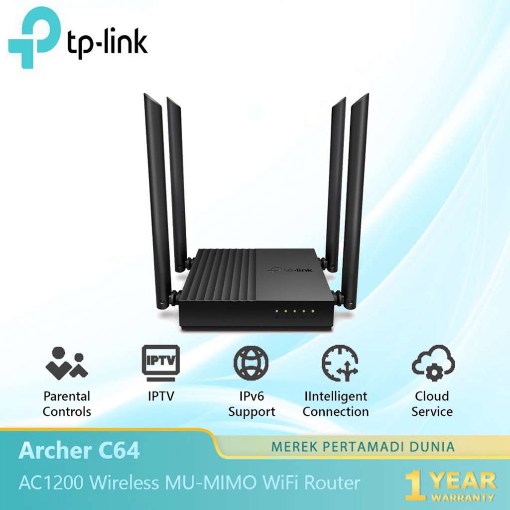Jual Tp-Link Archer C64 AC1200 Wireless MU-MIMO WiFi Router | Shopee ...