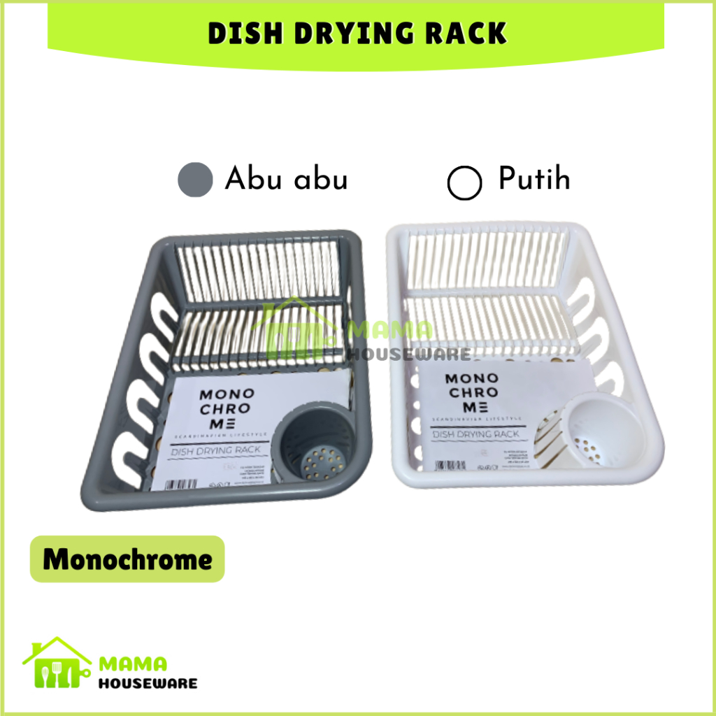 Jual Monochrome Dish Drying Rack / Peniris Cucian Piring / Rak Piring ...