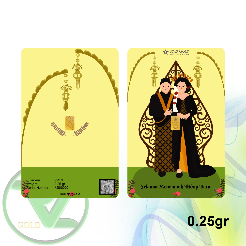 Jual RVL GOLD Star Gold Logam Mulia Wedding Series02 berat 0.25 GR ...