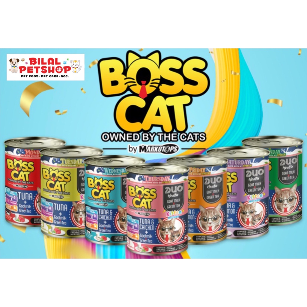 Jual BOSS CAT kaleng Makanan kucing Bosscat kaleng 380 gr by Markotops ...