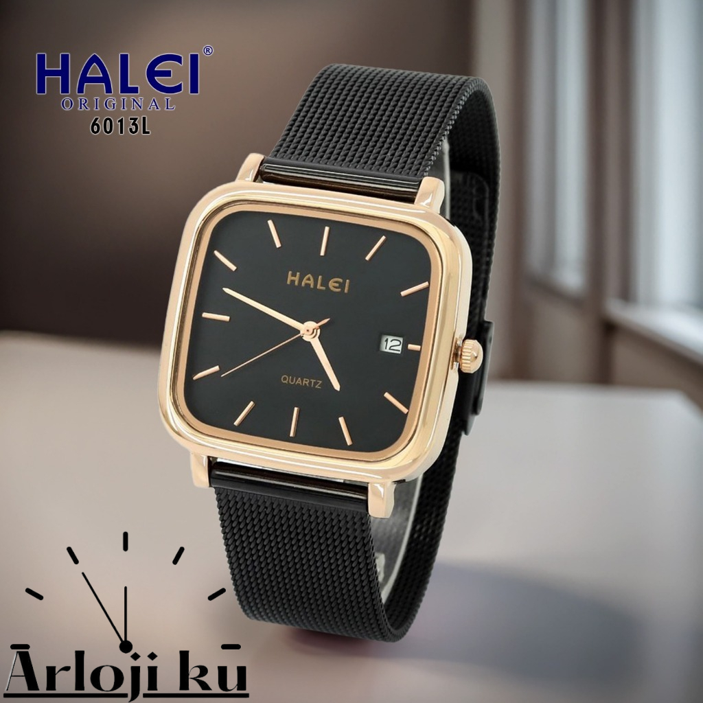 Jual HALEI Watch Jam Tangan Wanita Original Rantai Pasir Stainless ...
