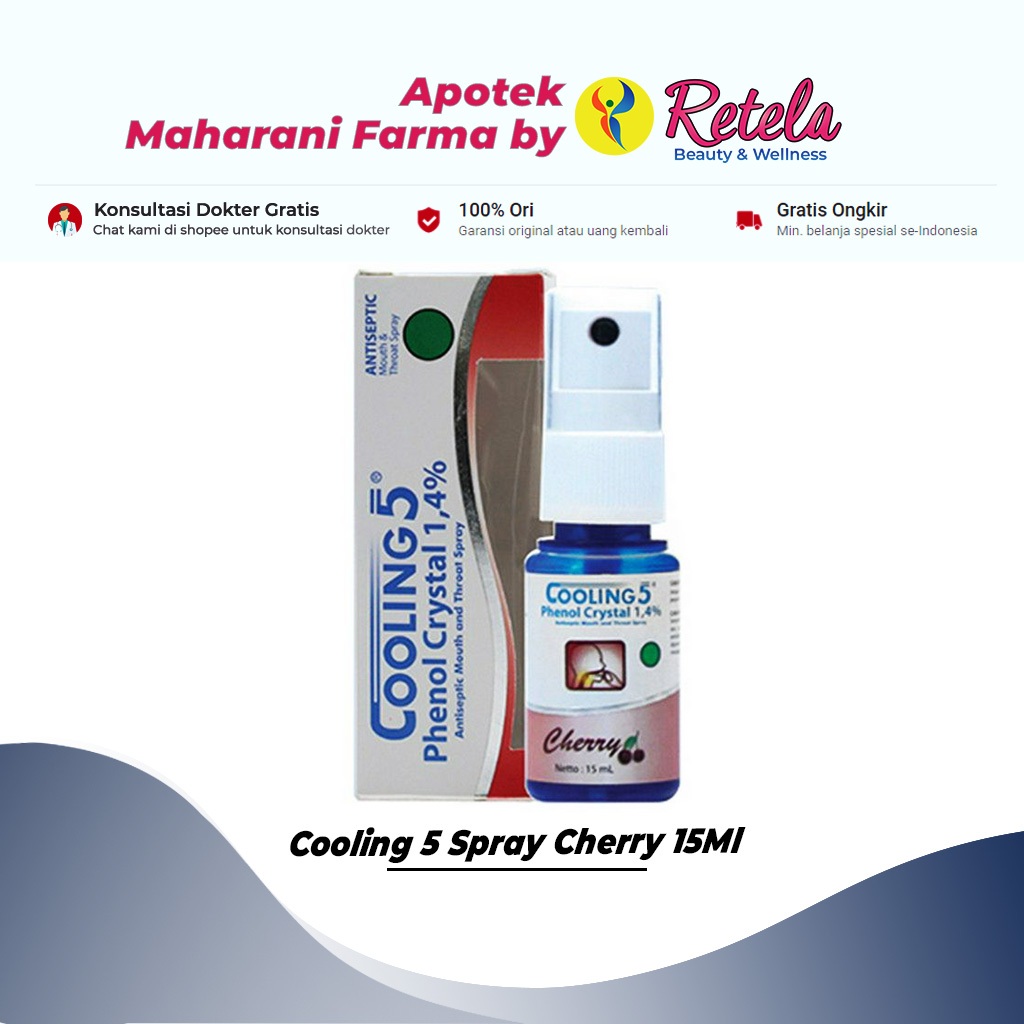 Jual Cooling 5 Spray Cherry 15Ml / Obat Semprot Tenggorokan | Shopee ...