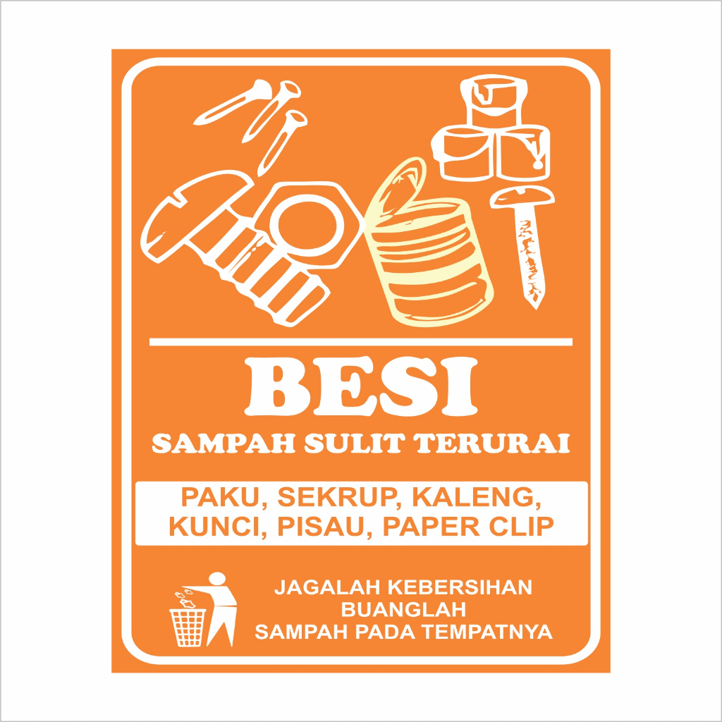 Jual STIKER TEMPAT SAMPAH ORGANIK , RESIDU, KERTAS, BESI, PLASTIK ...