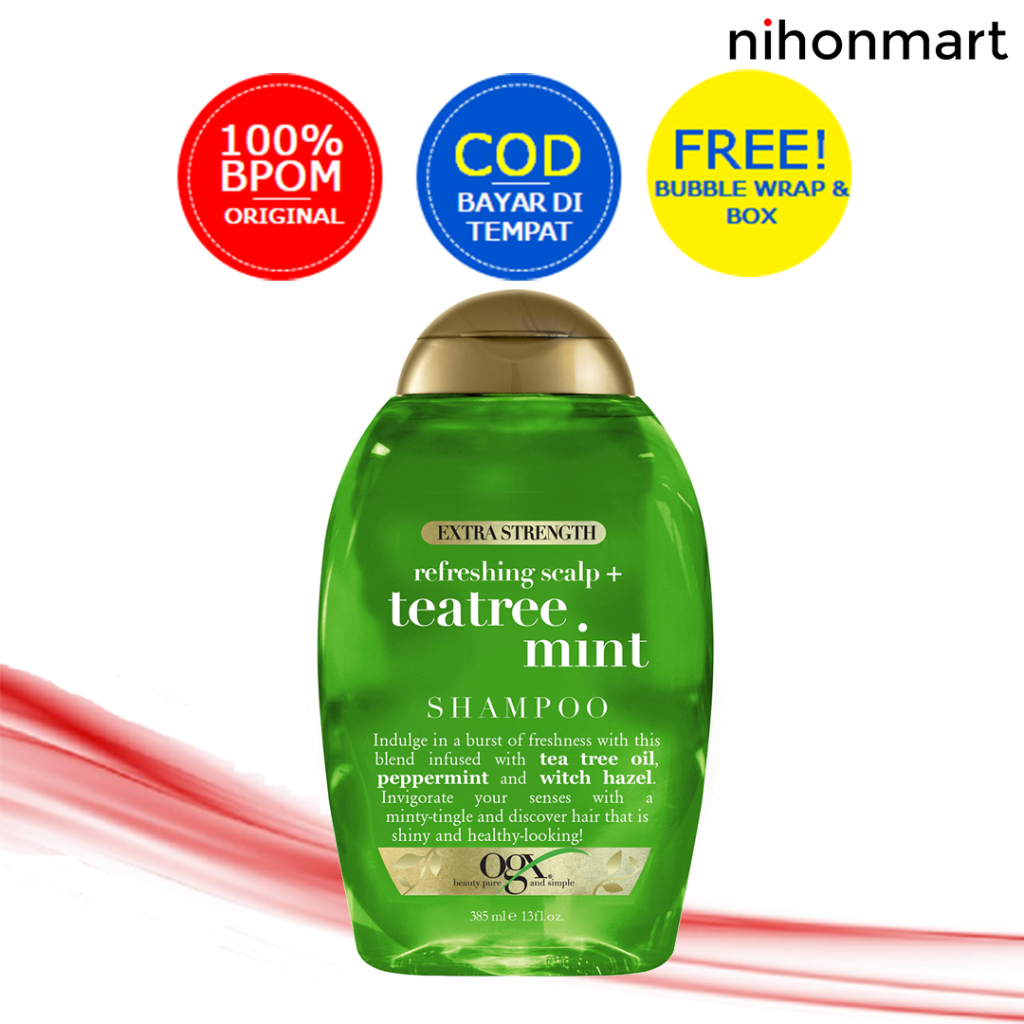 Jual OGX Refreshing Scalp + Tea Tree Mint Shampoo 385ml | Shopee Indonesia