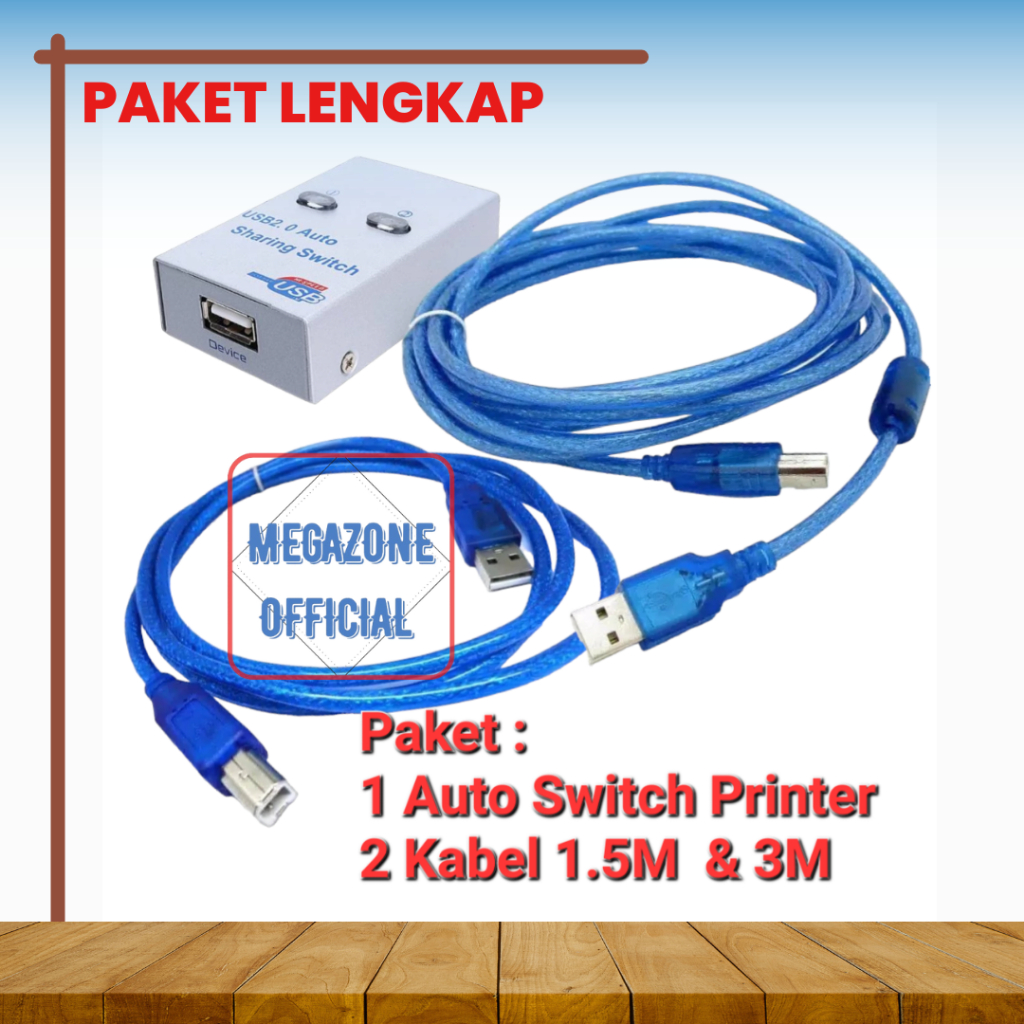 Jual AUTO SWITCH PRINTER + KABEL PRINTER USB 2.0 - SHARING SWITCHER 1-2 ...