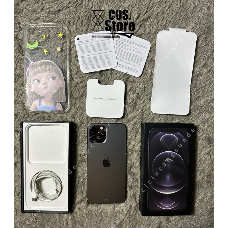 Jual Iphone 12 Pro Max hitam Graphite Black 256Gb IBOX MULUS | Shopee ...