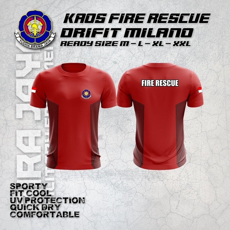 Jual Kaos Pemadam / Kaos Damkar Bahan Dryfit Milano / Kaos jersey Fire ...
