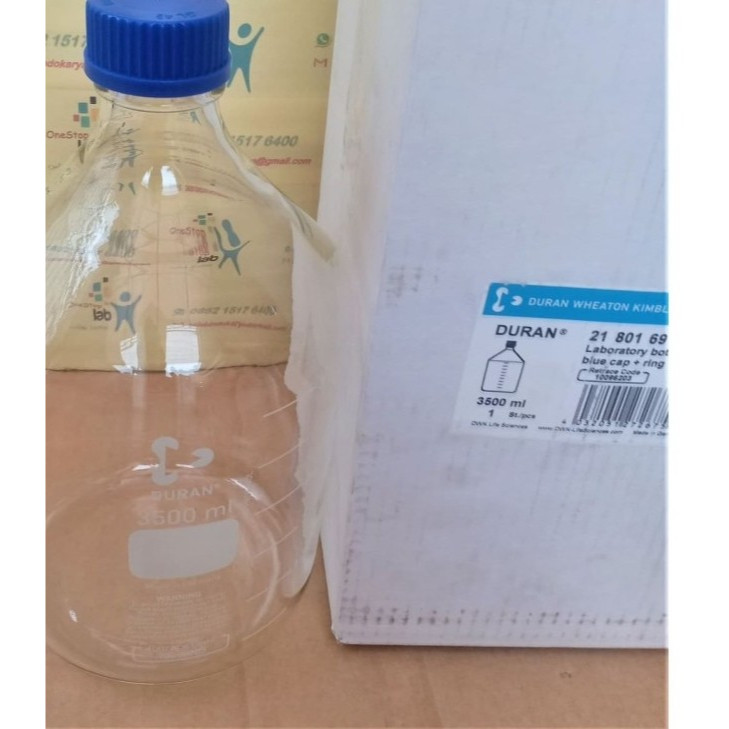 Jual Botol Lab sample cap 3500 ML Laboratory Bottle clear screw DURAN 3 ...