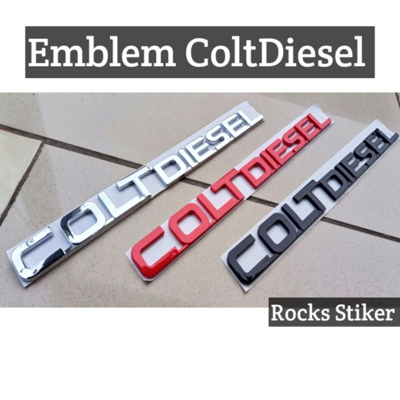 Jual Emblem Logo Mobil Tulisan Colt diesel warna chrome merah hitam ...