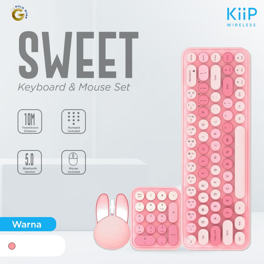 Jual KiiP Wireless Sweet 3in1 Keyboard Mouse Set Wireless 2.4G | Shopee ...