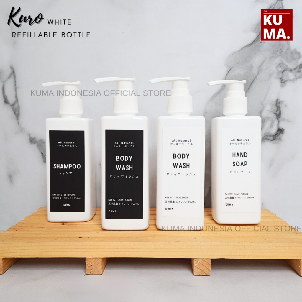 Jual KUMA Kuro White Botol Sabun Refil 250ml Aesthetic Japanese Style ...