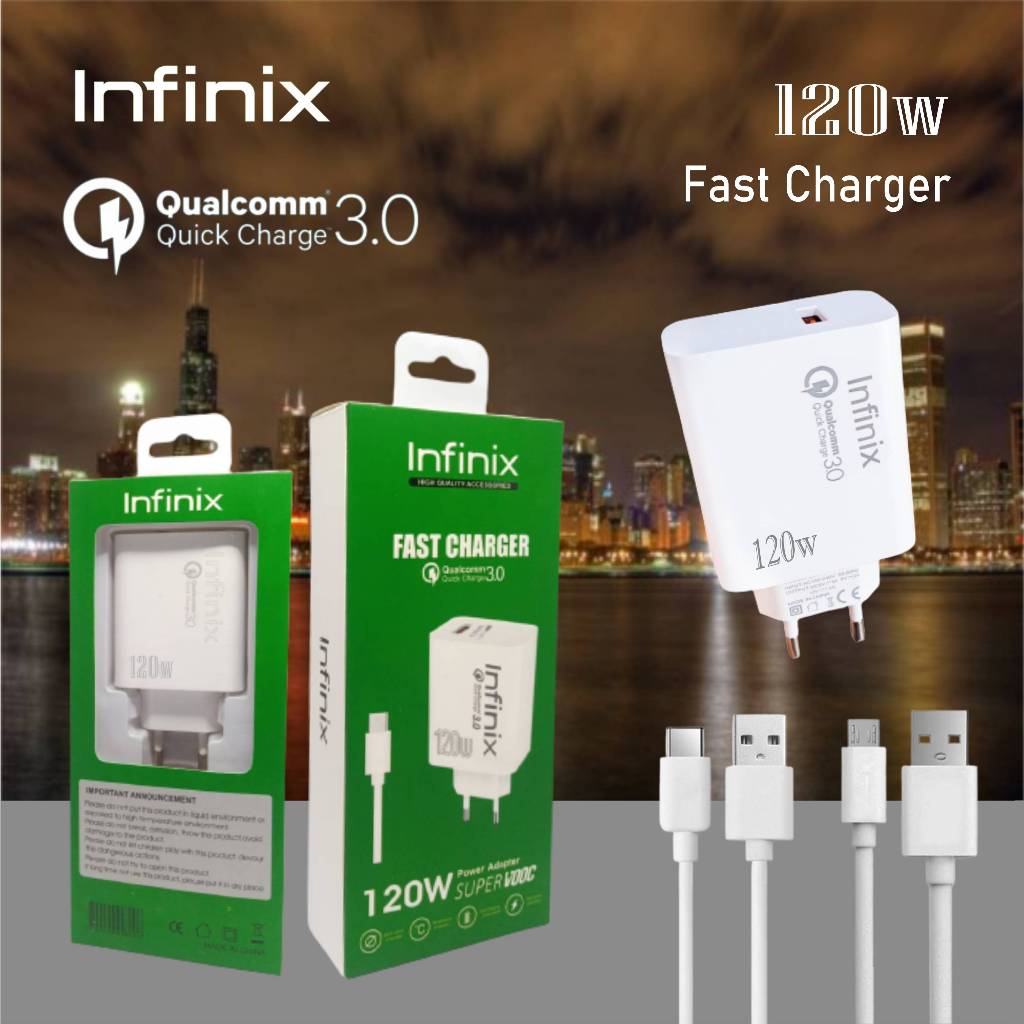 Jual Charger Fast Charging Type C & Micro Infinix 120W Original Adapter ...
