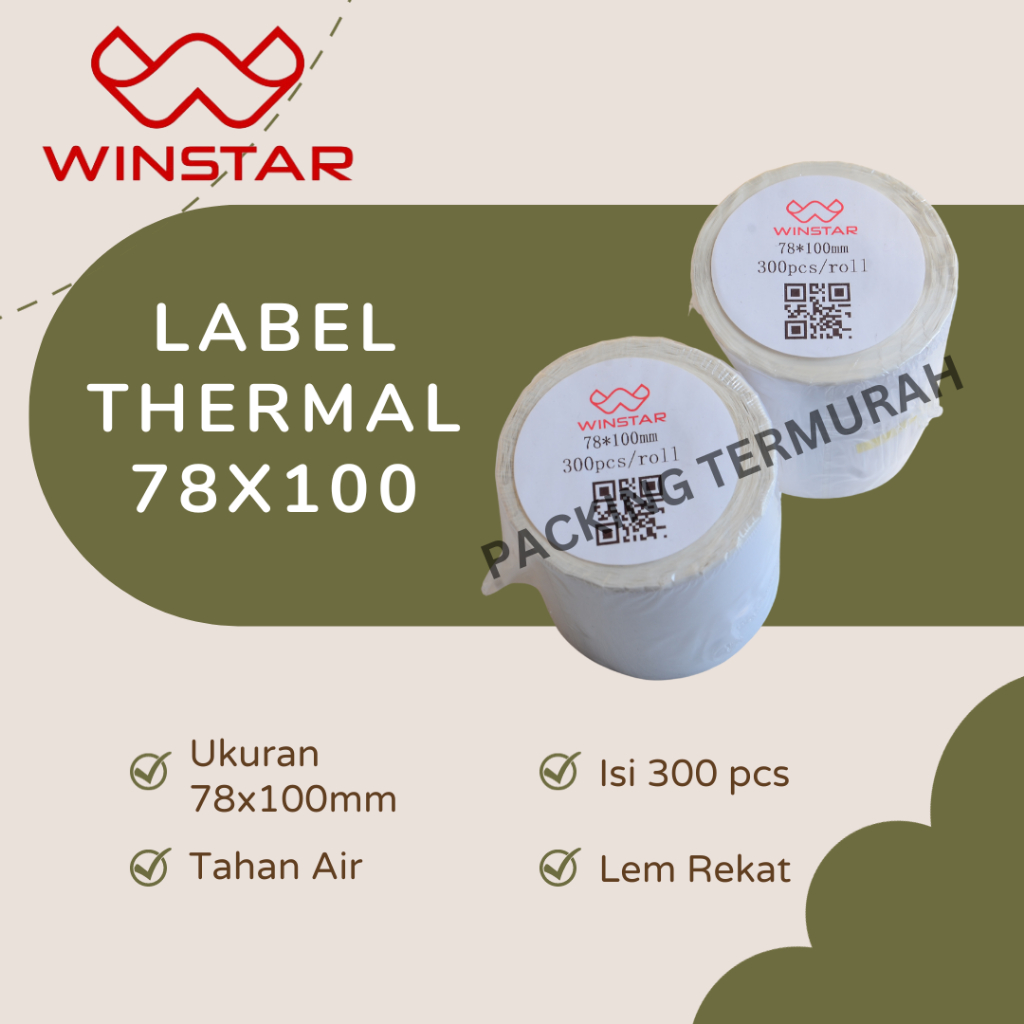 Jual Stiker Label Barcode Thermal 78 x 100 kertas thermal Olshop ...