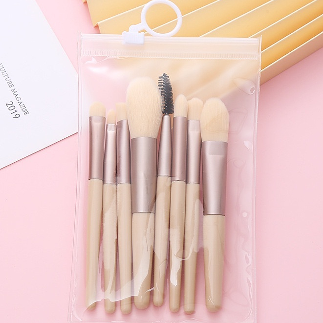 Jual HM104 Kuas Make Up 8Pcs + Pouch Kuas Set Make Up 8pcs Set Mini ...