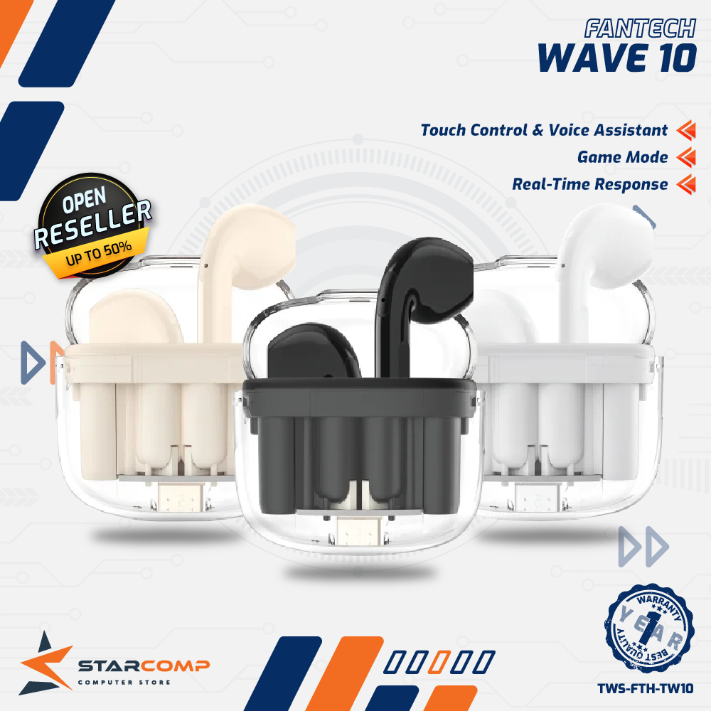 Jual Fantech TWS Bluetooth Wireless Wave 10 TW10 Built-in Microphone ...
