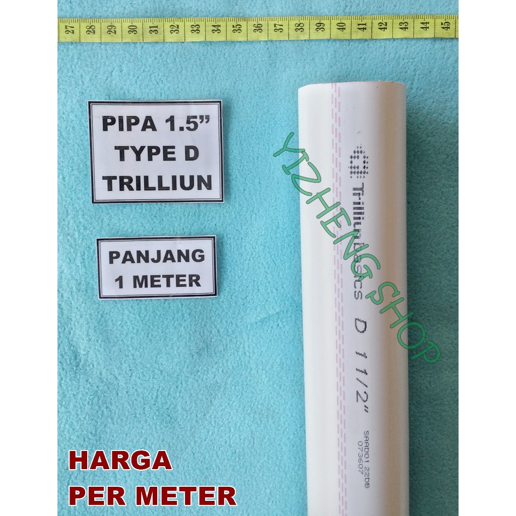 Jual PIPA PVC 1 1/2 INCH D TRILLIUN PUTIH 1 METER | Shopee Indonesia