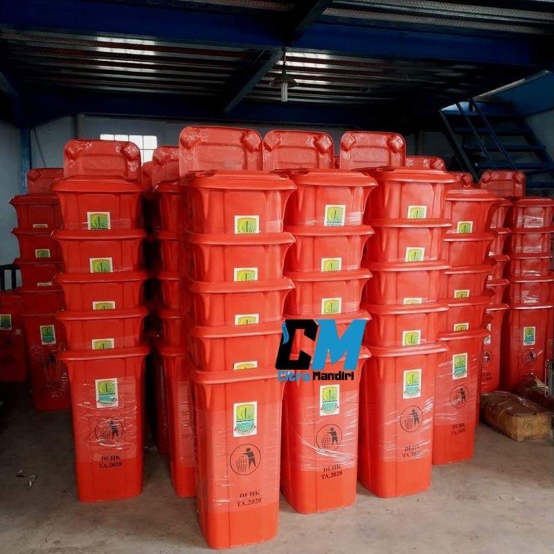 Jual tempat sampah/tong sampah sulo roda 100L fiber | Shopee Indonesia