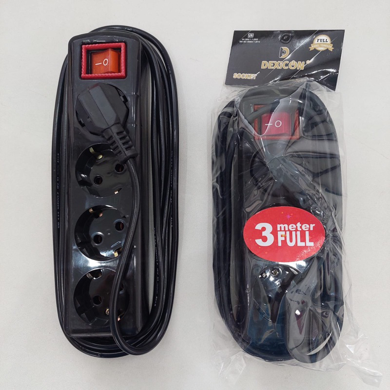 Jual STOP KONTAK HITAM KABEL 3METER 3 4 LOBANG COLOKAN KABEL LISTRIK ...