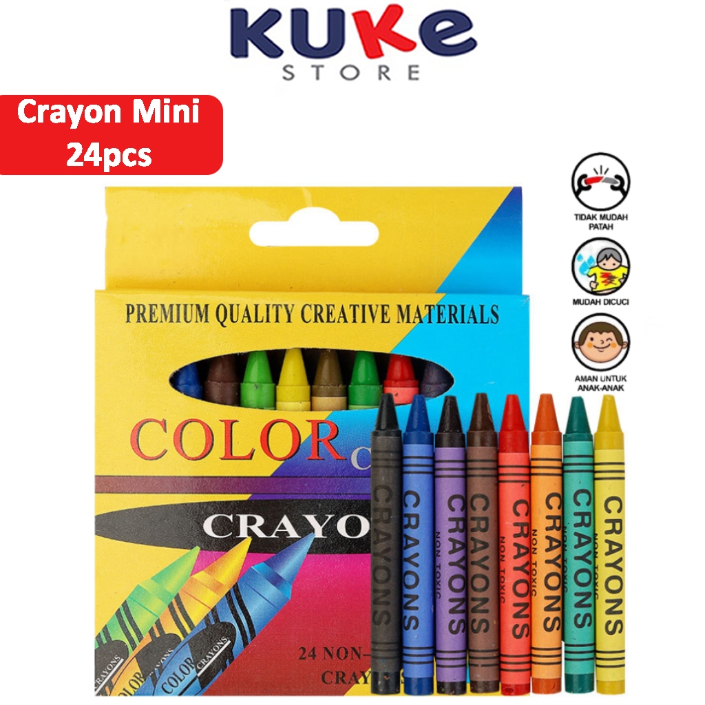 Jual KUKE CRAYON KRAYON 24 COLORS / PENSIL CRAYON 24 WARNA / PENSIL ...