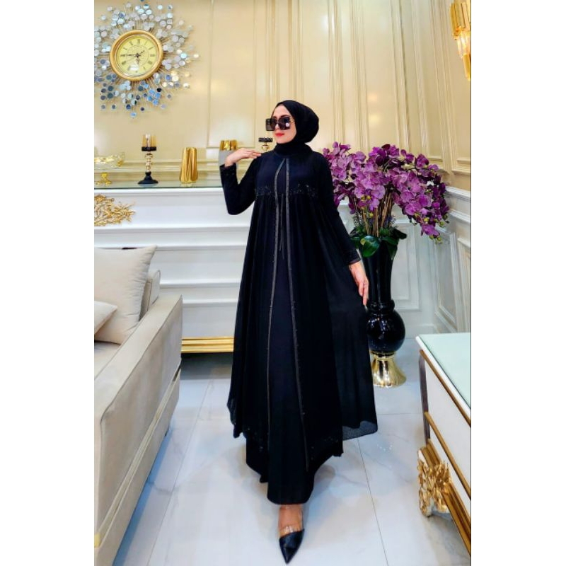 Jual Abaya Humaira Full hitam by Fitria ben zamil #abayatermewah ...
