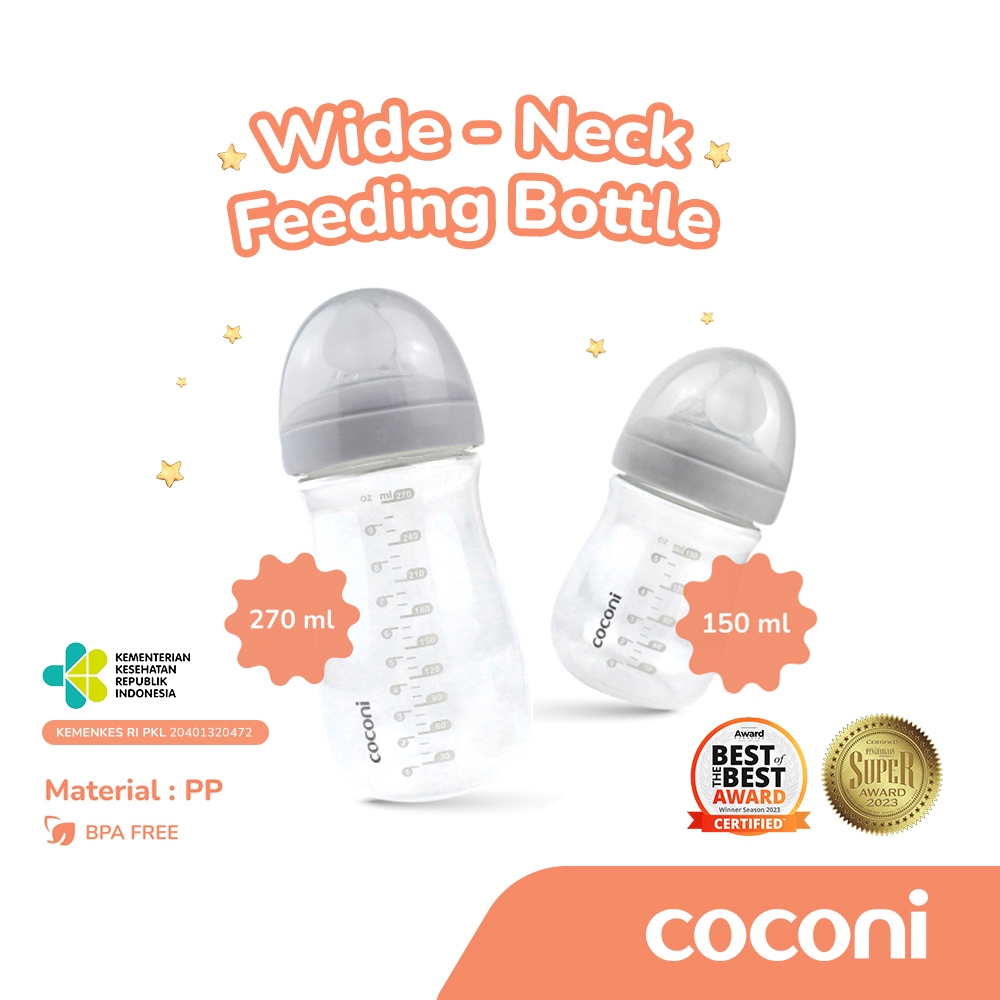 Jual COCONI Wide-Neck Feeding Baby Bottle 150ml/270ml | Botol Susu Bayi ...