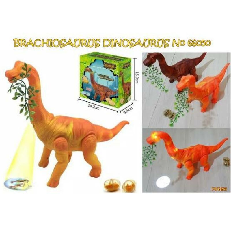 Jual 66050 Mainan dinosaurus tyranosaurus dino leher panjang gigit rumput bisa bertelur | Shopee ...