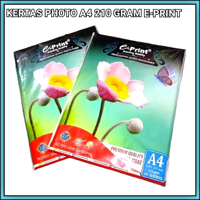 Jual 1 Pak Kertas Photo A4 Glossy 210 Gram Eprint Isi 20 Lembar ...