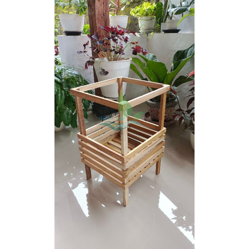 Jual Pot Anggrek Ukuran 30x30x50 Kayu Jati Oven | Rak Anggrek Kayu Jati ...