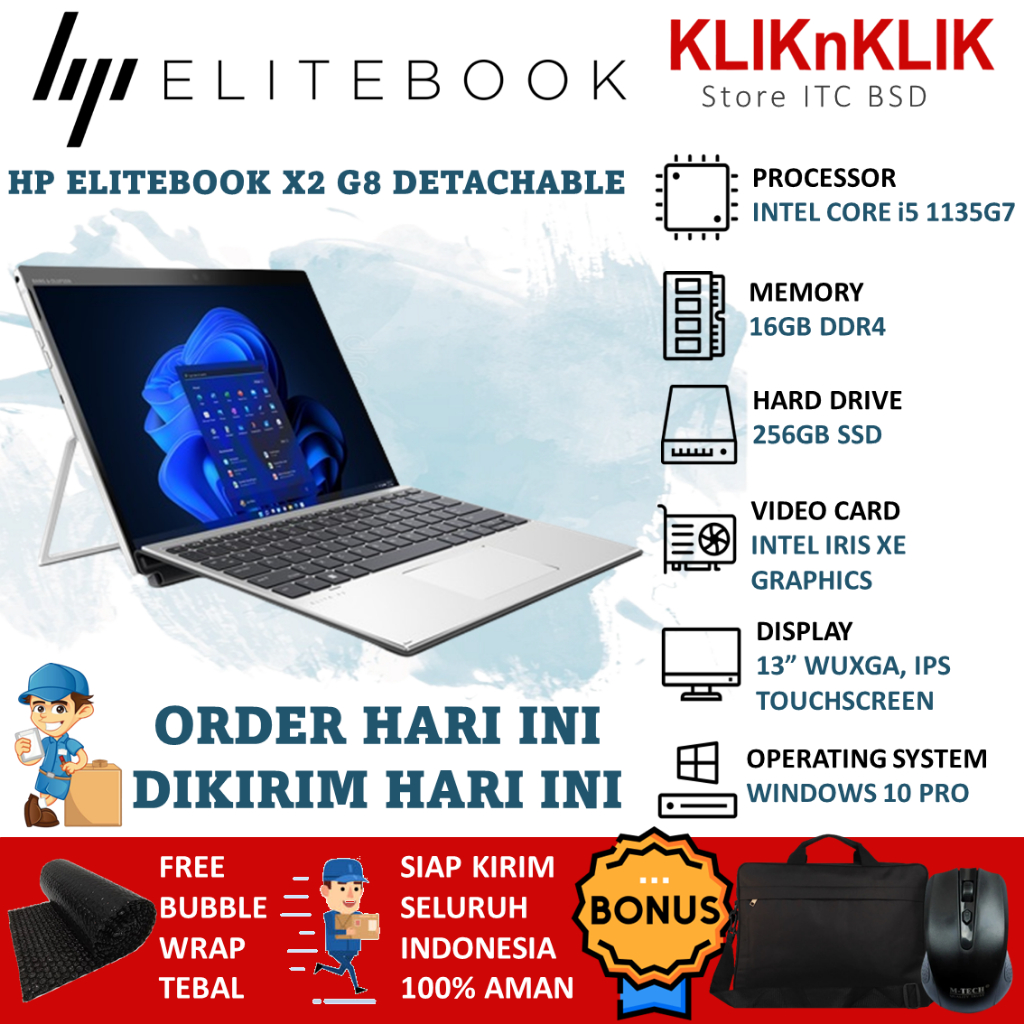 Jual LAPTOP HP ELITEBOOK X2 G8 INTEL CORE i5 RAM 16GB 256GB SSD ...