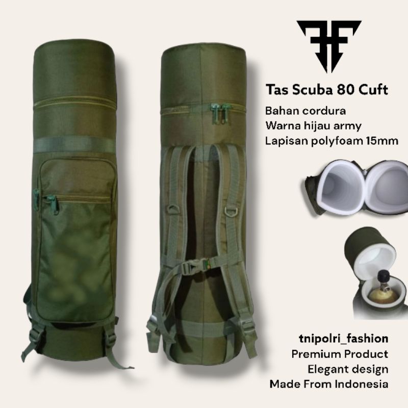 Jual Tas Tabung Scuba 80 Cuft Hijau Army || Tas Tabung Composite 80 ...