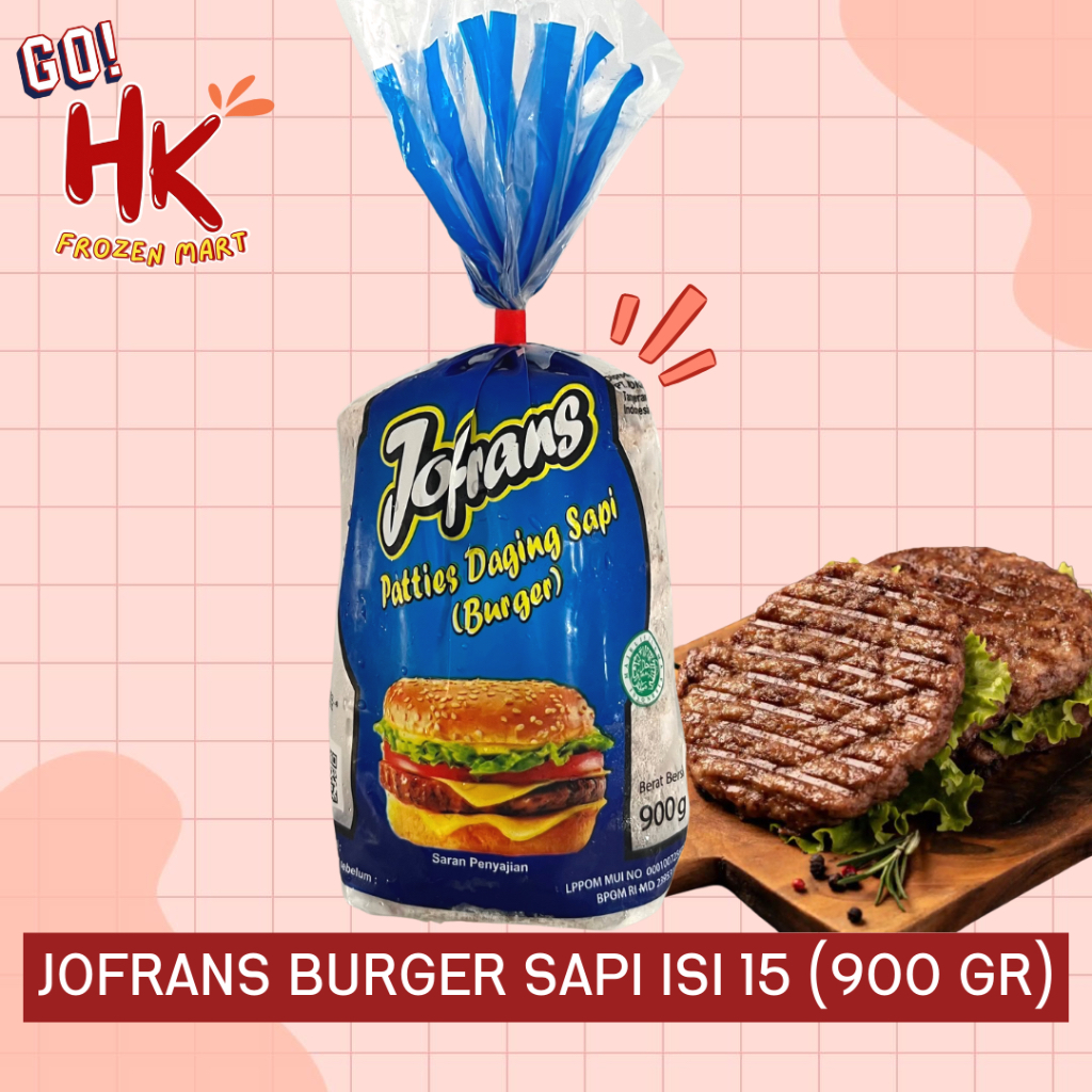 Jual Jofrans Burger Patties Beef / Ayam 900gr isi 15pcs | jofran isian ...