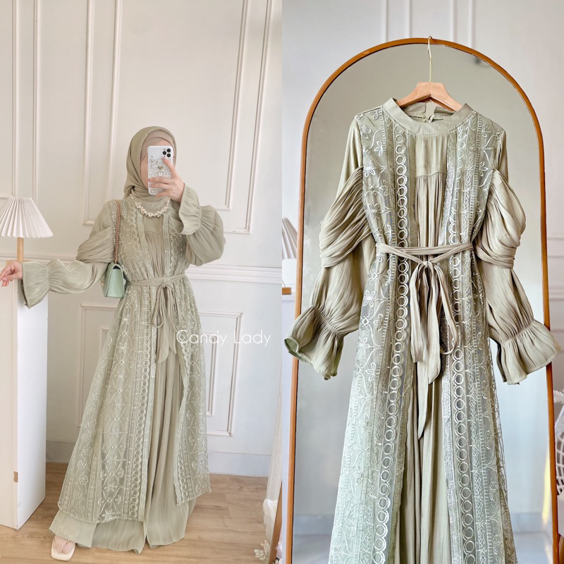 Jual CANDY LADY Princess Cardy Set Hijab Shimmer Maxi / Gamis Pesta ...