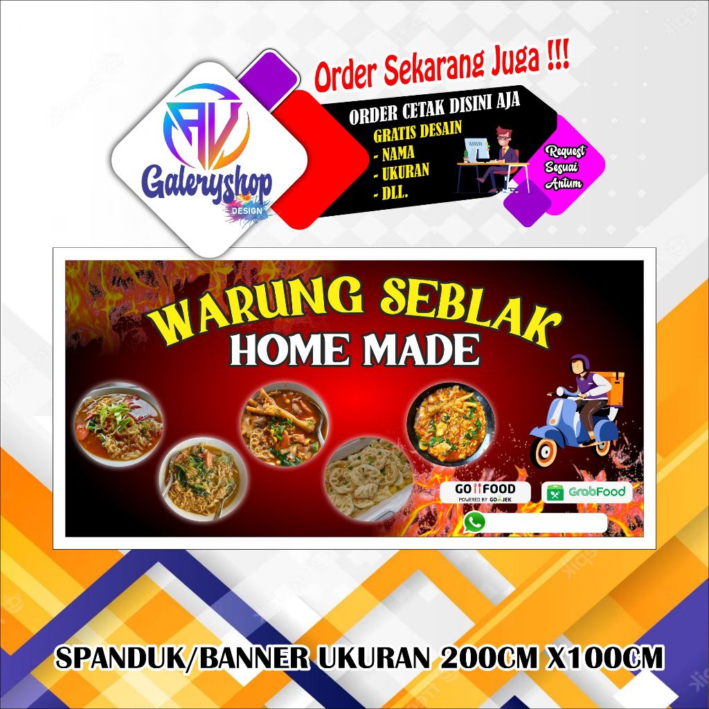 Jual mmt,spanduk,banner, jualan seblak sedap gurih dll 200x100 cm ...