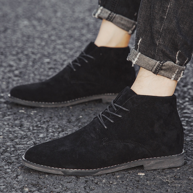 Jual Fashion Kulit Asli Suede Sepatu Desert Boots Pria Casual Keren ...