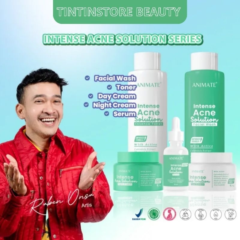 Jual Animate Acne Solution Series 5in1 Paket Skincare Jerawat | Shopee ...