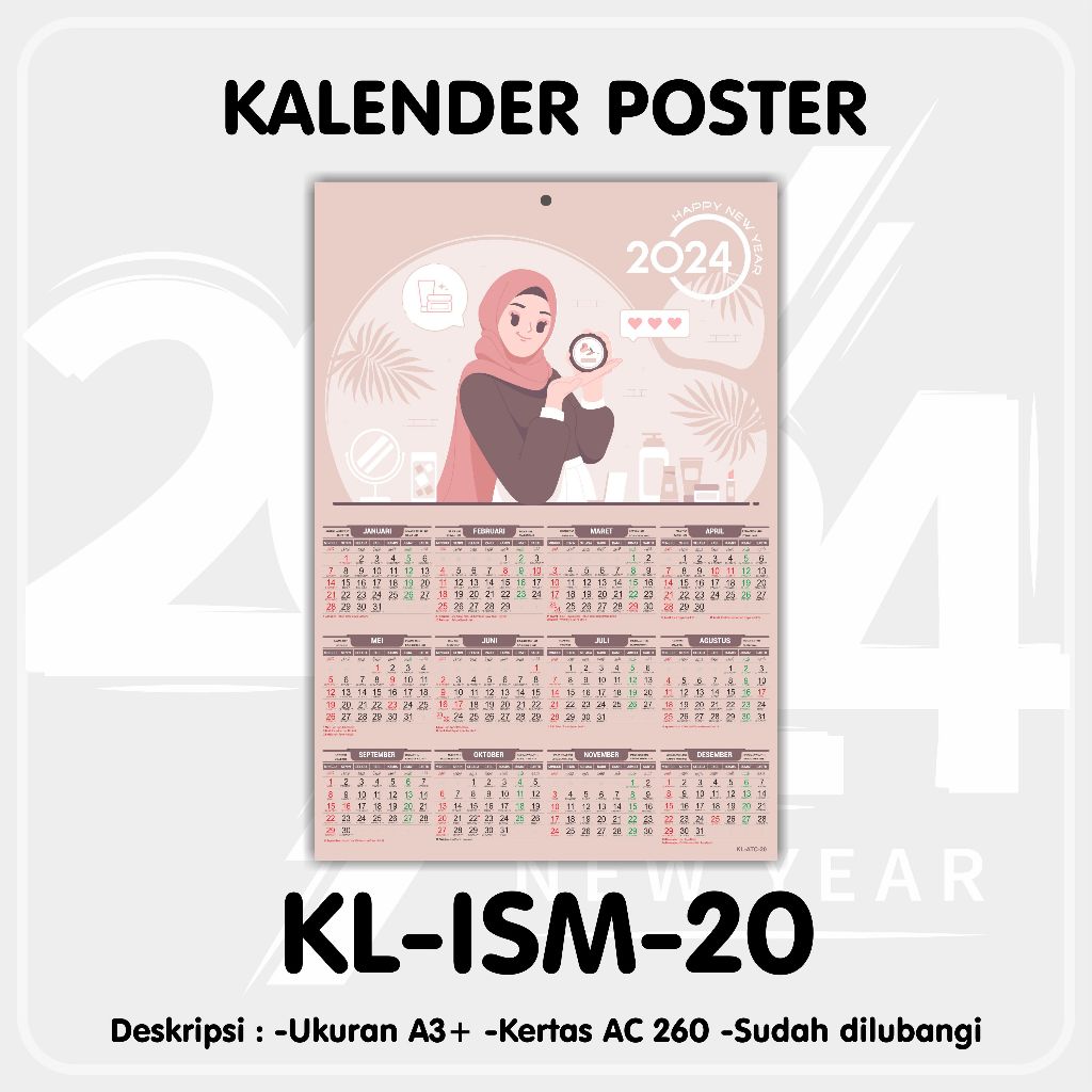 Jual Kalender Poster Tema ISLAMI- Kalender 2024 - Kalender Aesthetic ...