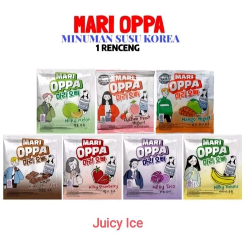 Jual Mari oppa susu korea, mari oppa minuman sachet, isi 12 saset ...