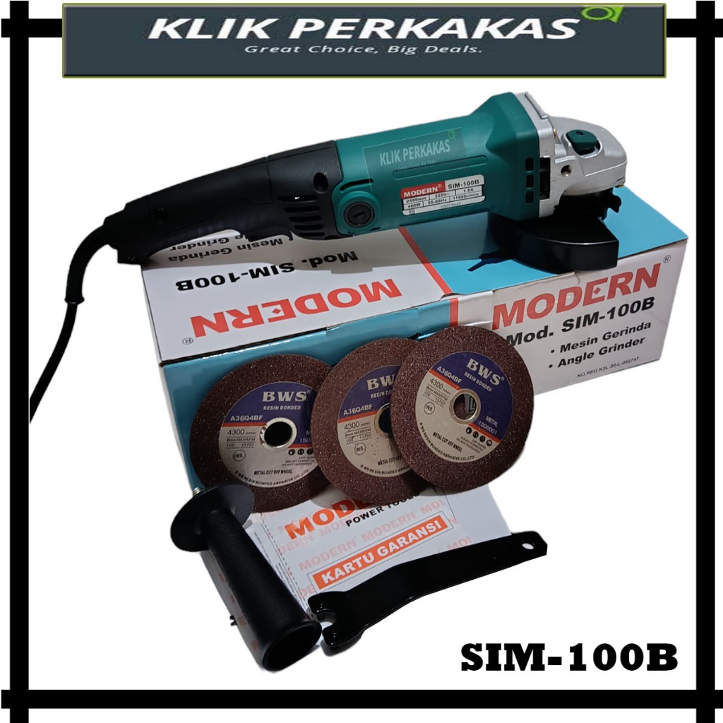 Jual Mesin Gerinda Tangan 4" MODERN SIM100B / Mesin Gurinda Grinda ...